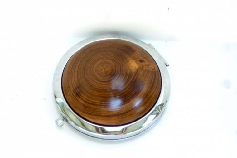 Compact Mirrors with Decorative Wooden Tops - Tommy Woodpecker Woodworks