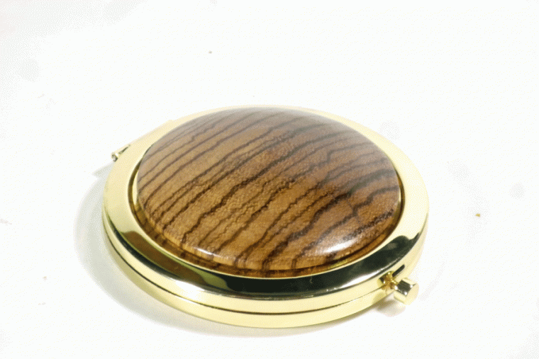 Compact Mirrors with Decorative Wooden Tops - Tommy Woodpecker Woodworks