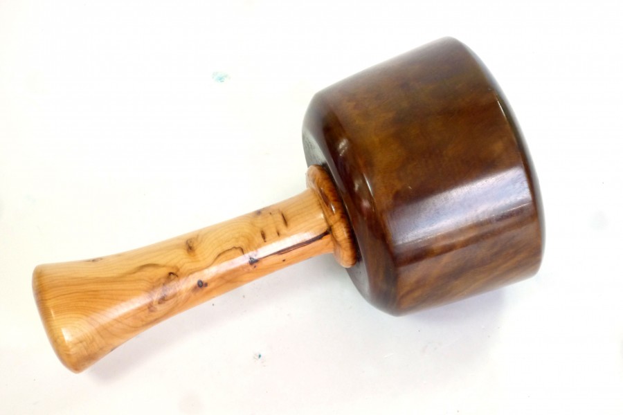 Heavyweight Carving Mallet Old Lignum Vitae & English Burr Yew Handle ...