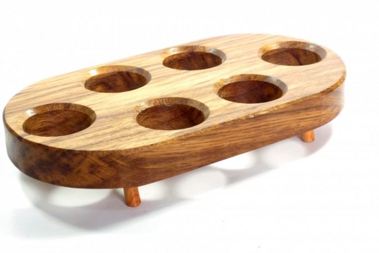 Handmade Egg Stand for 6 Eggs Choice of Woods - Tommy Woodpecker Woodworks