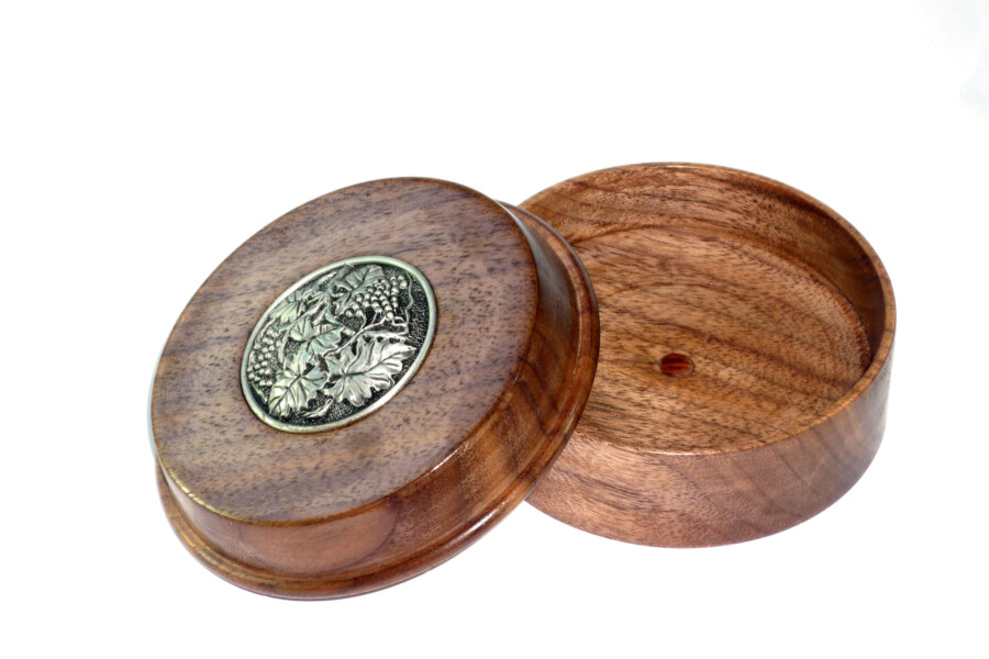 Handmade Wooden Trinket Pot Walnut Wood Pewter Inlay - Tommy Woodpecker ...