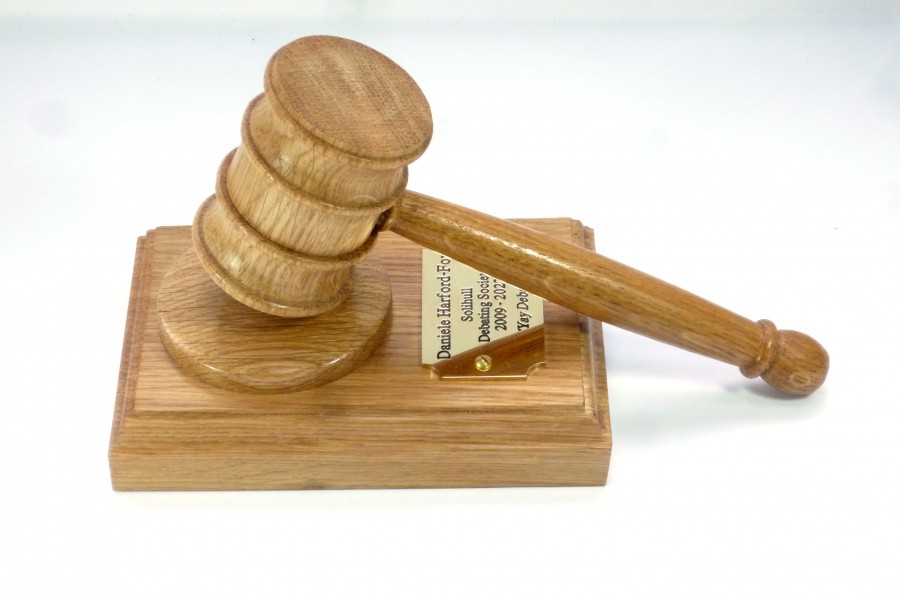 Presentation Wooden Gavel & Block English Oak - Tommy Woodpecker Woodworks