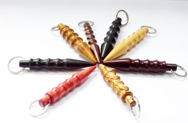 Handmade Wooden Pointed Kubotans - Tommy Woodpecker Woodworks