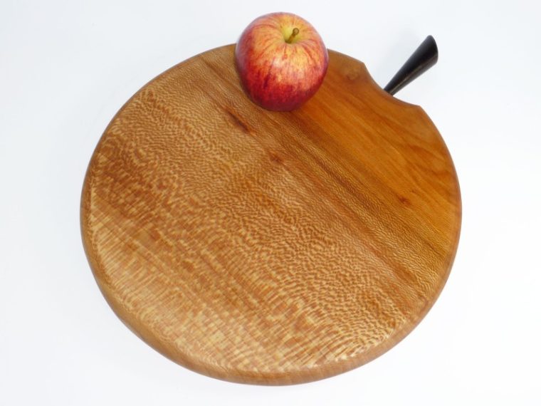 Large Hand Cut One Piece Chopping Board Apple Shaped Lacewood - Tommy ...